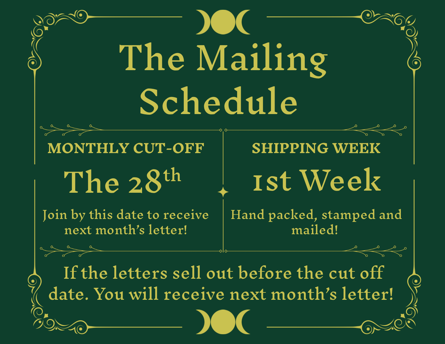 Triple Moon Tea Club Letters – Cottage Hag